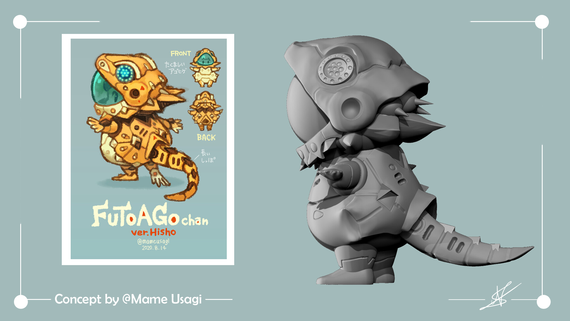 ArtStation - Work In Progress of a fanart of Mame-Usagi's Futoago chan