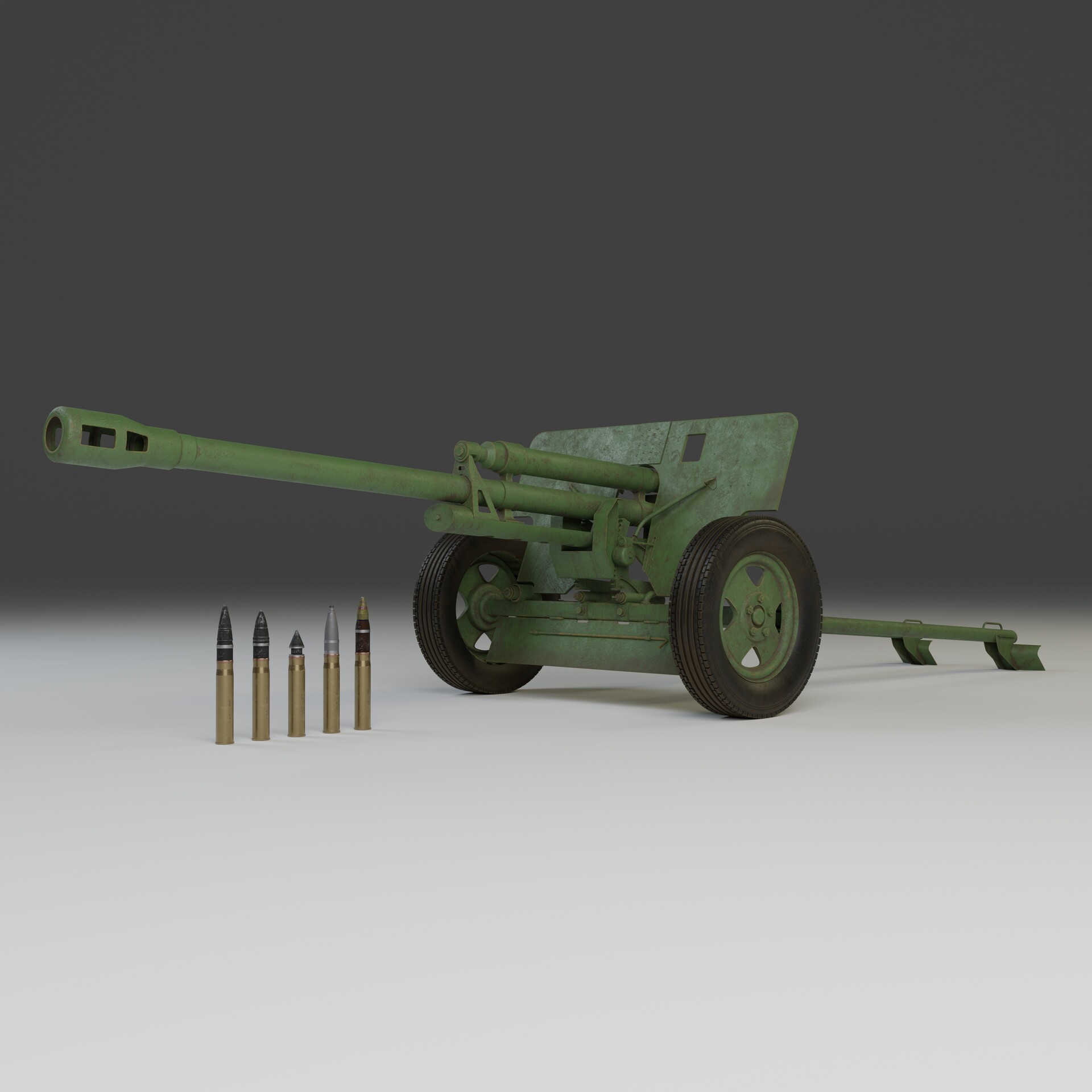 ArtStation - 76-mm divisional gun model 1942 (ZIS-3)