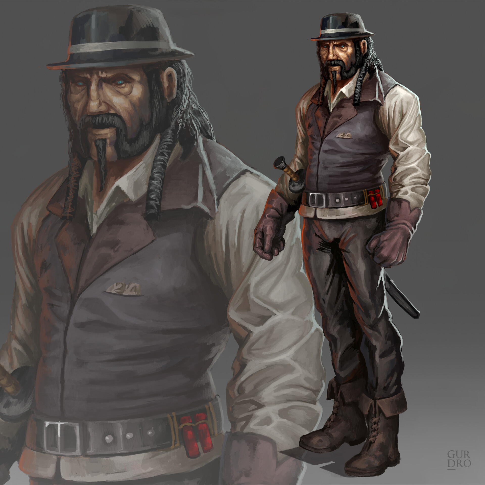ArtStation - Tough Steampunk Bodyguard Concept art