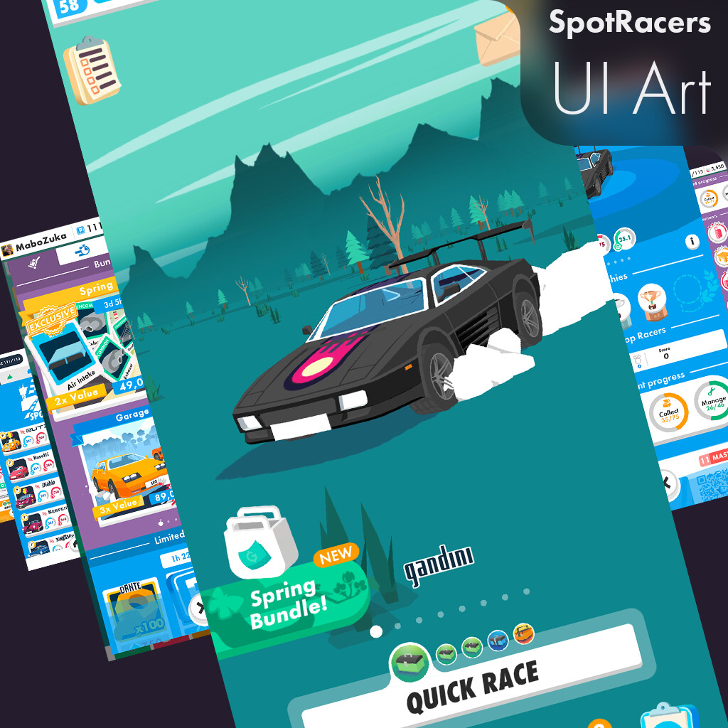 ArtStation - SpotRacers UI design
