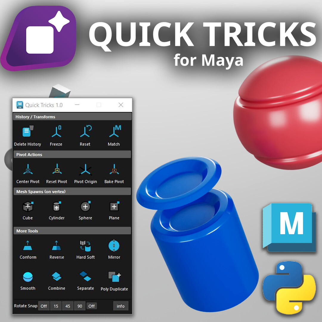 ArtStation - Quick Tricks 1.0 Python Script for Maya