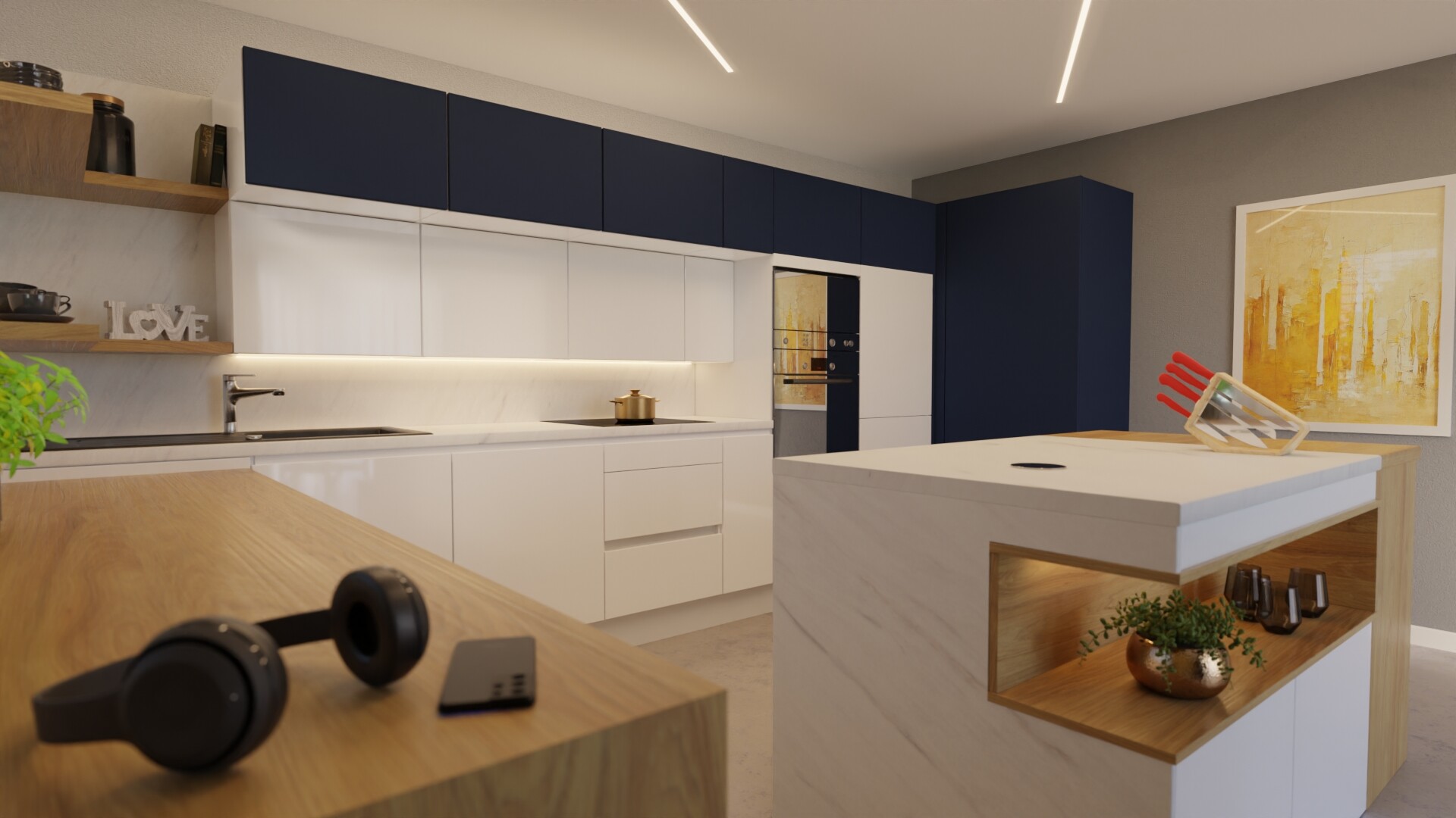 ArtStation - Bold Modern Kitchen