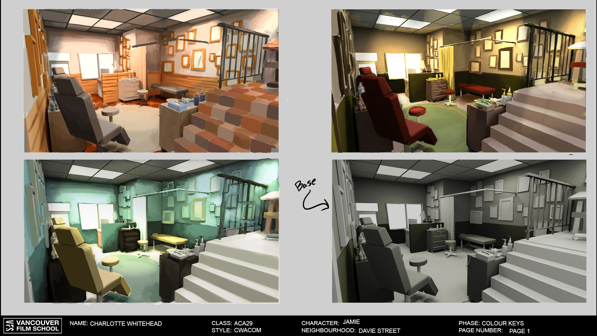 ArtStation - Jamie's Tattoo Shop - Tonal Studies and Colour Keys