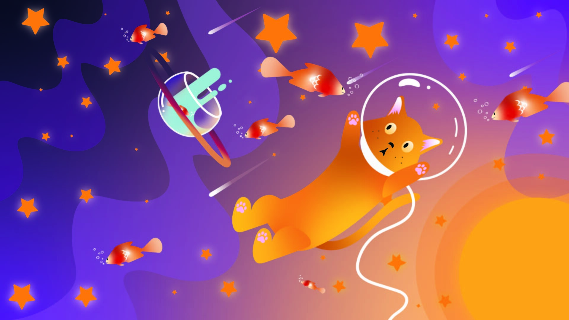 ArtStation - Cute Animals In Space | Illustrations
