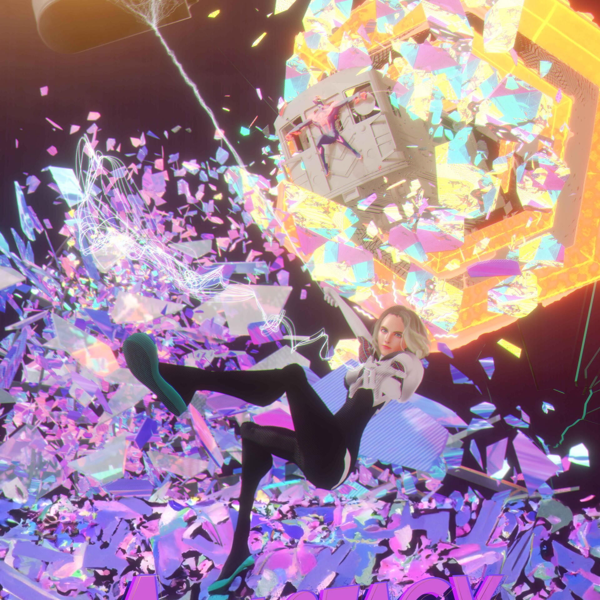 ArtStation - Spider-Verse Style Poster In Blender