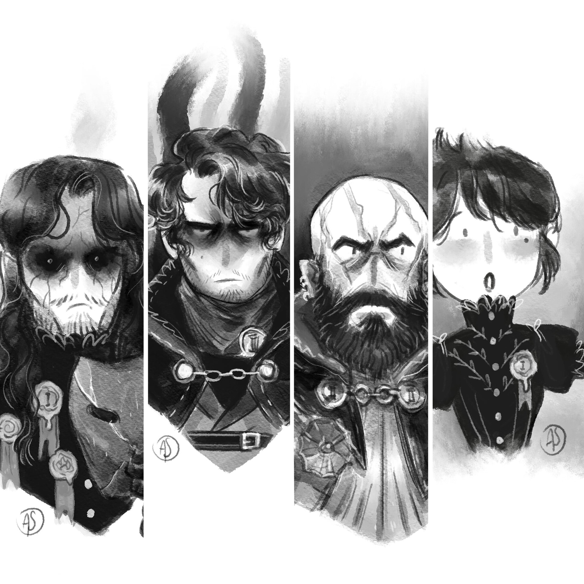 ArtStation - A set of grimdark Chibi avatars