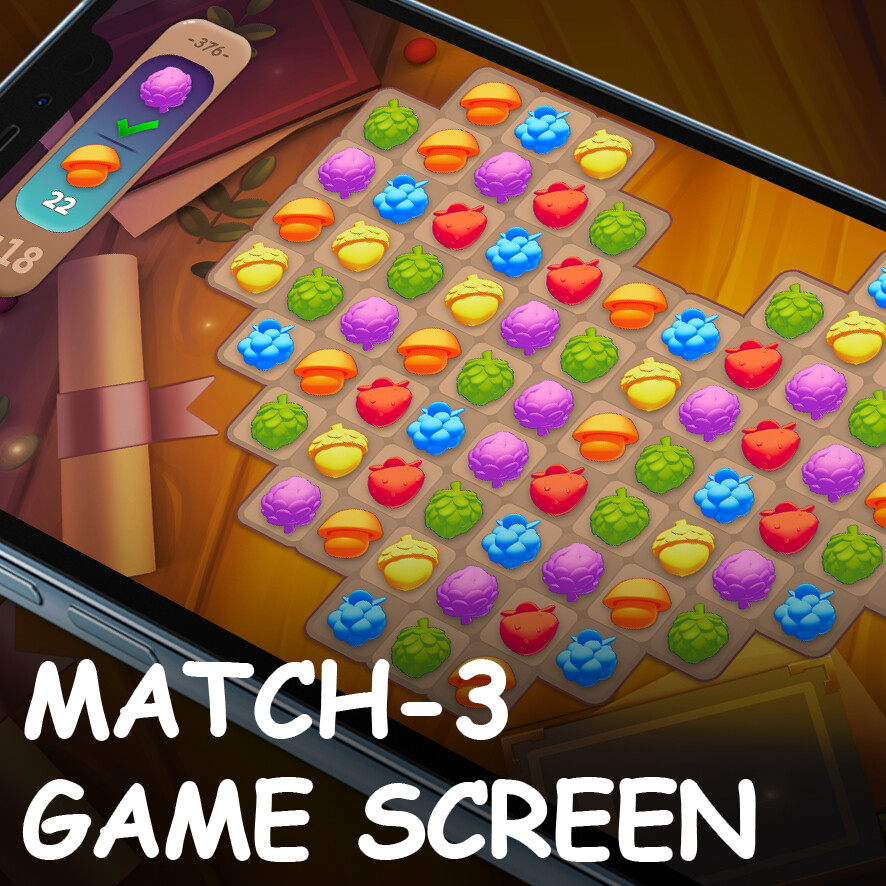 ArtStation - Match-3 Game Screen