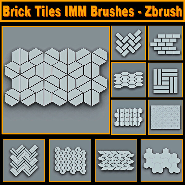ArtStation - Brick Tiles IMM Brushes - Zbrush