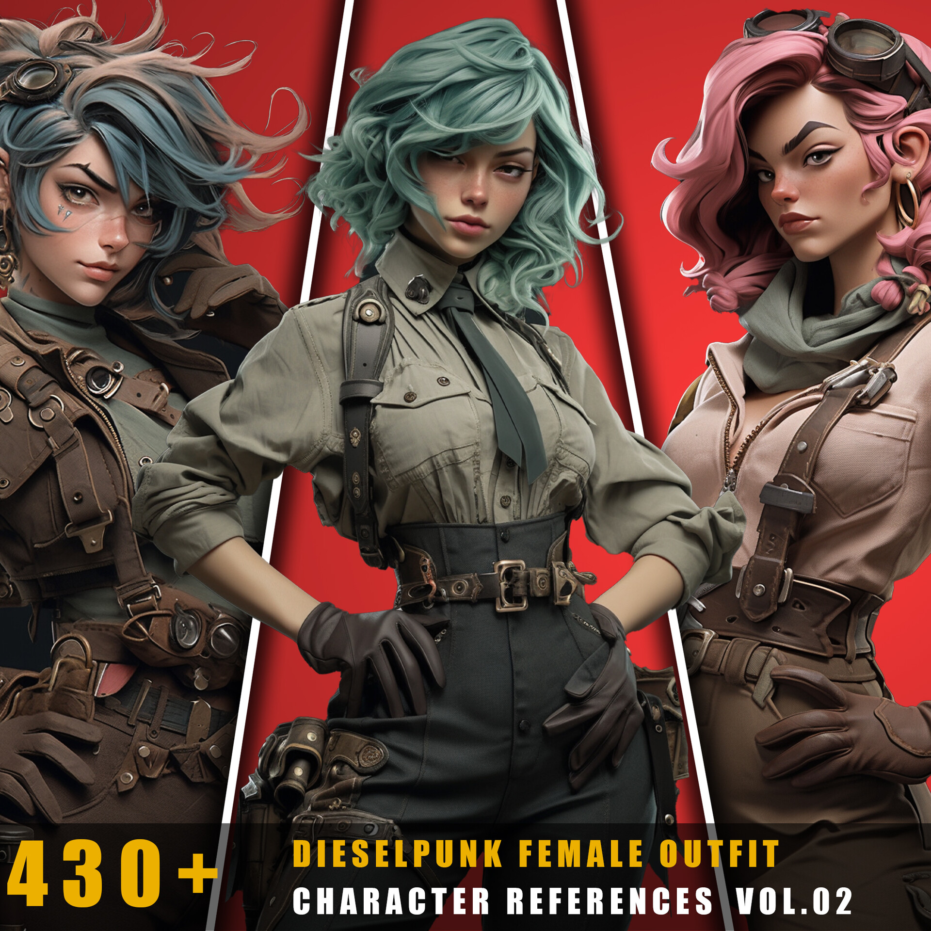 ArtStation - 430+ Dieselpunk Female Outfit - Character References Vol.02