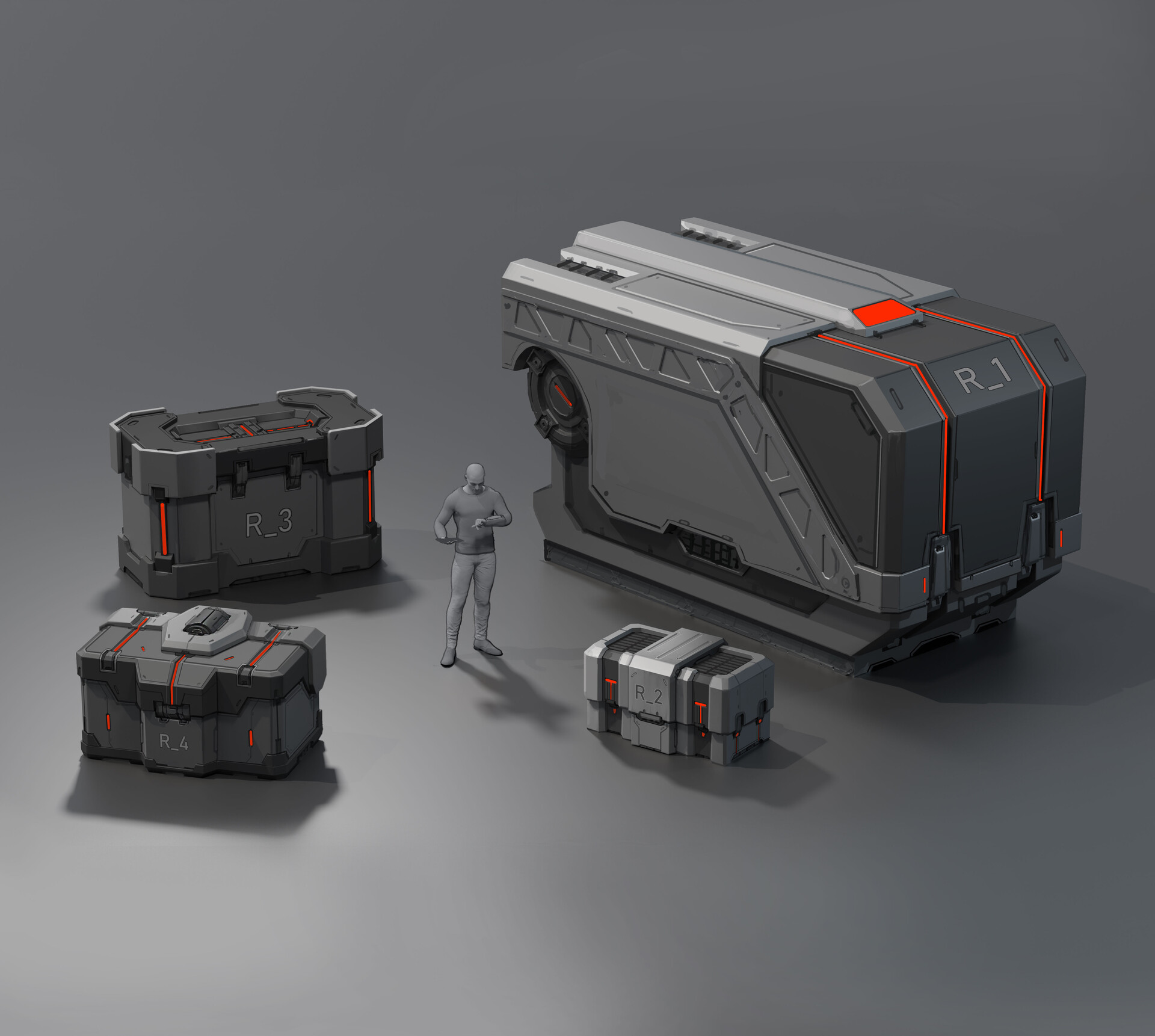 ArtStation - Sci-fi props_Crates_1