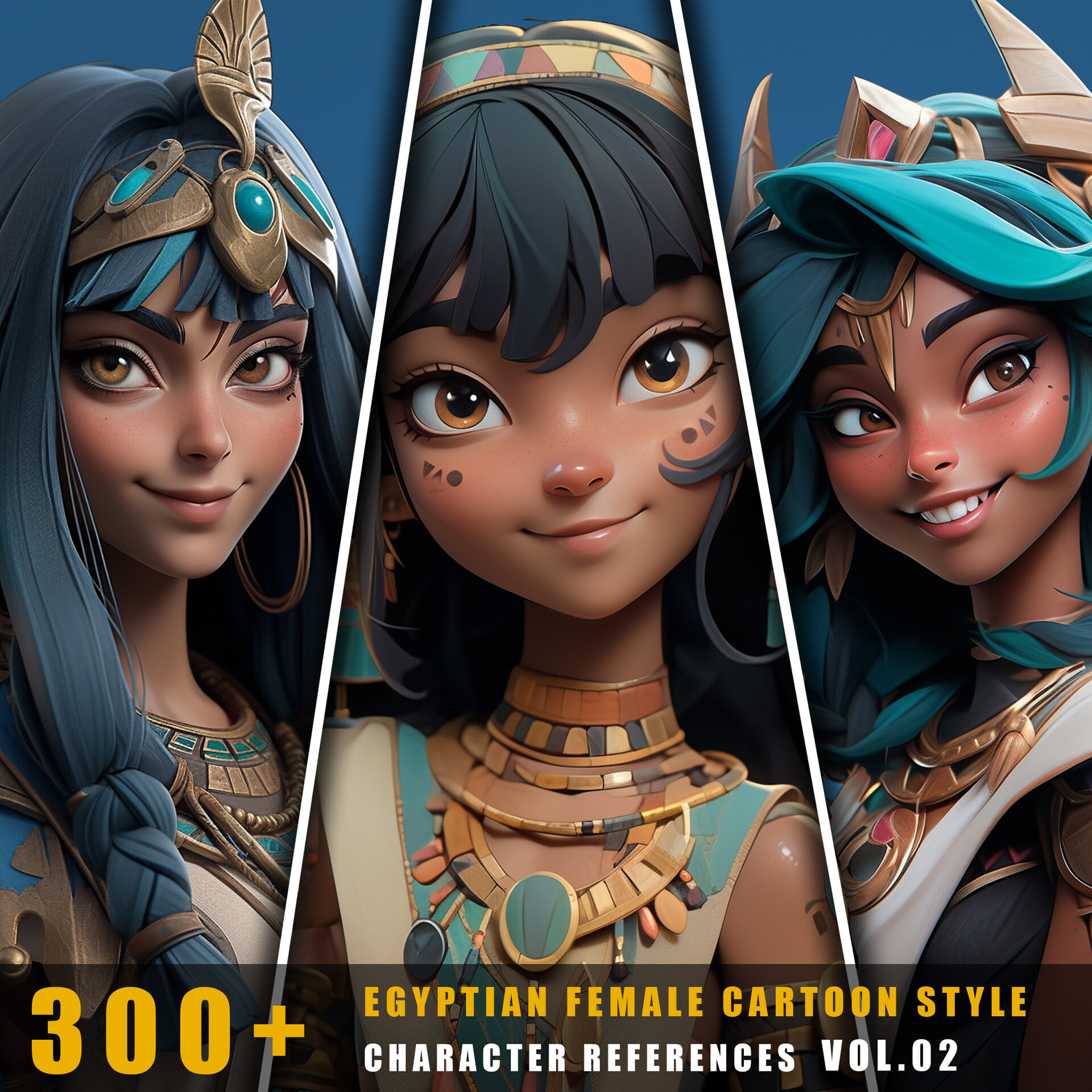 Artstation 300 Egyptian Female Cartoon Style Character References Vol02 3558