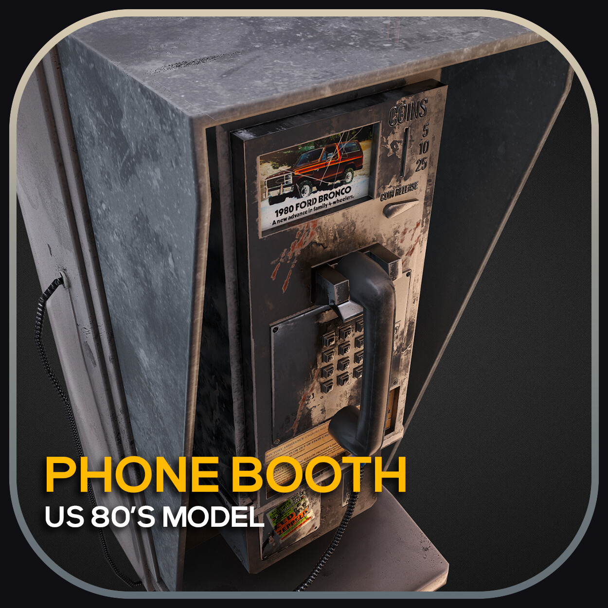 ArtStation - Phone Booth - US 80's Model