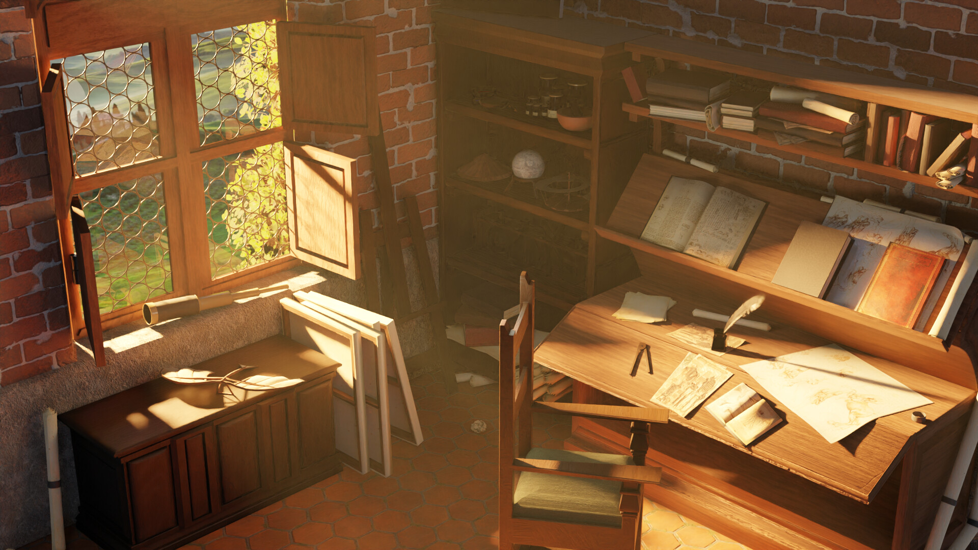 ArtStation - Da Vinci Work Room