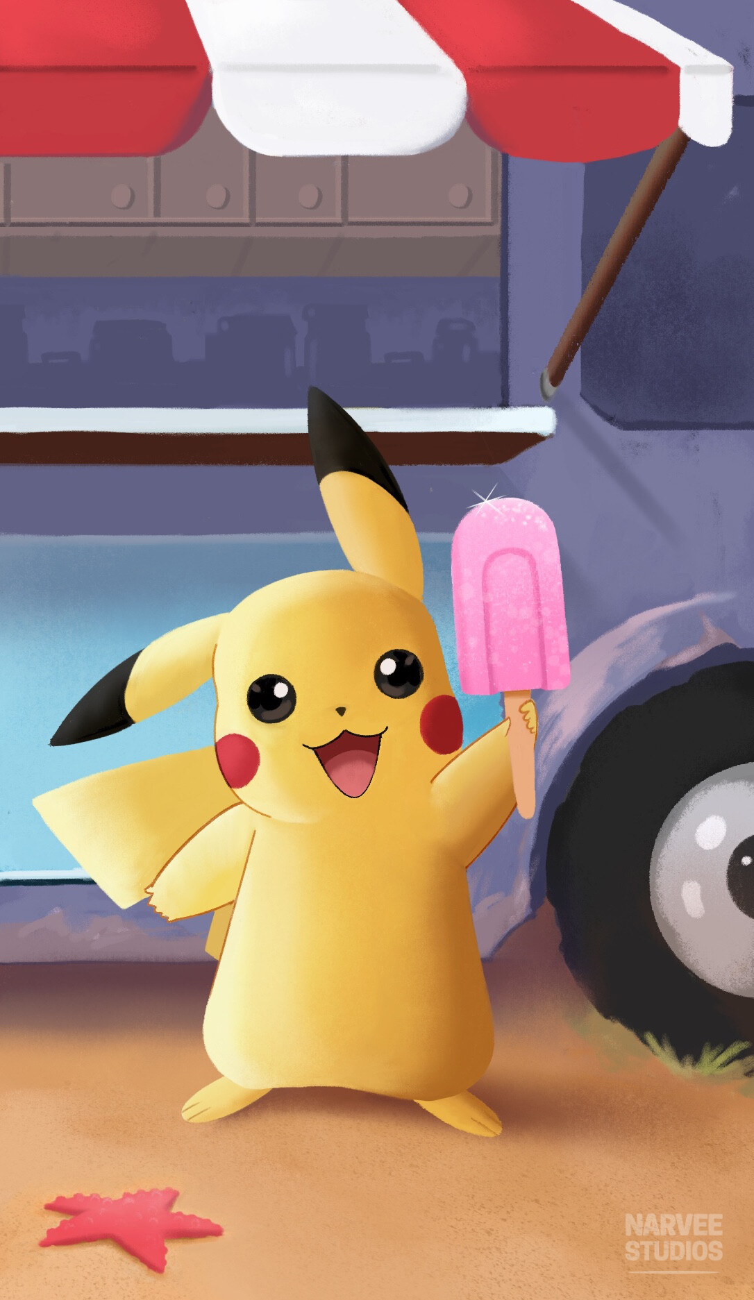 ArtStation - Pikachu getting a Popsicle!