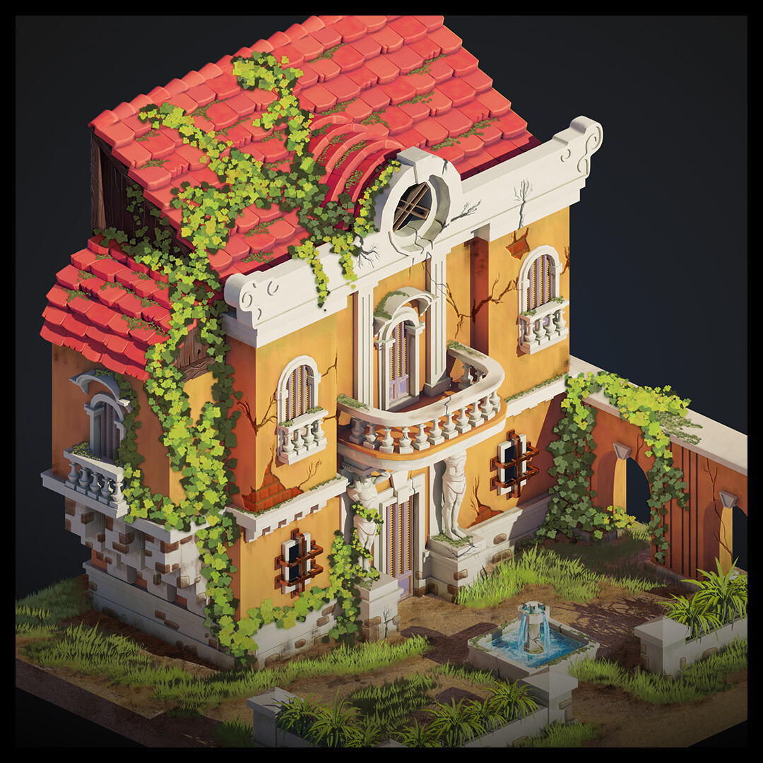 ArtStation - A Spanish-style mansion 🌴| Concept art