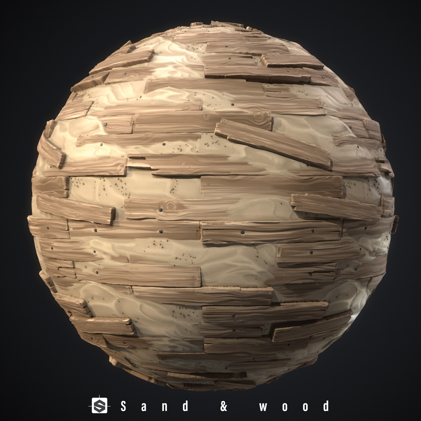 ArtStation - Stylized Desert Sand and Wood Planks - Substance 3D Designer