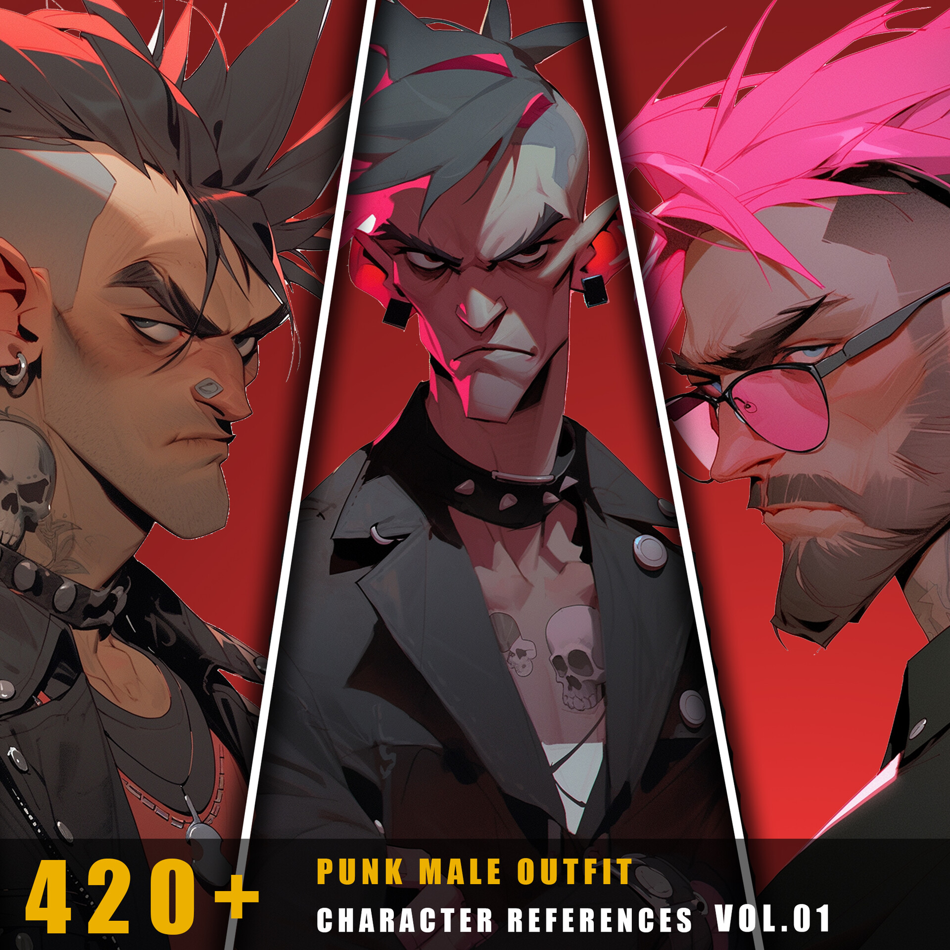 ArtStation - 420+ Punk Male Outfit - Character References Vol.01