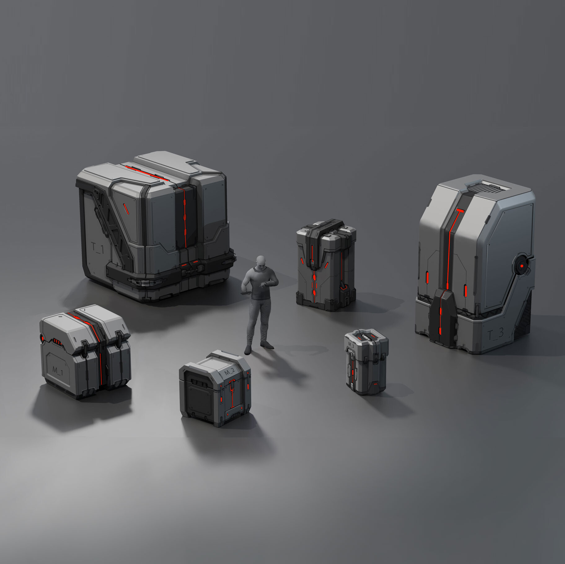 ArtStation - Sci-fi props_Crates_2