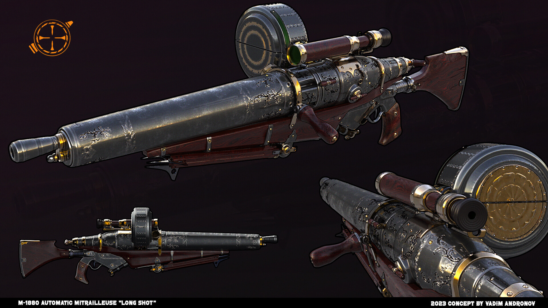 ArtStation - M-1880 Machine gun