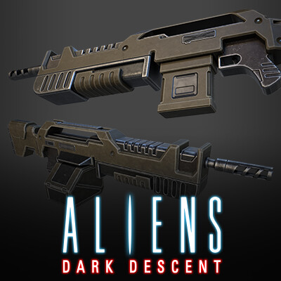ArtStation - Aliens Dark Descent - Heavy Pulse Rifle