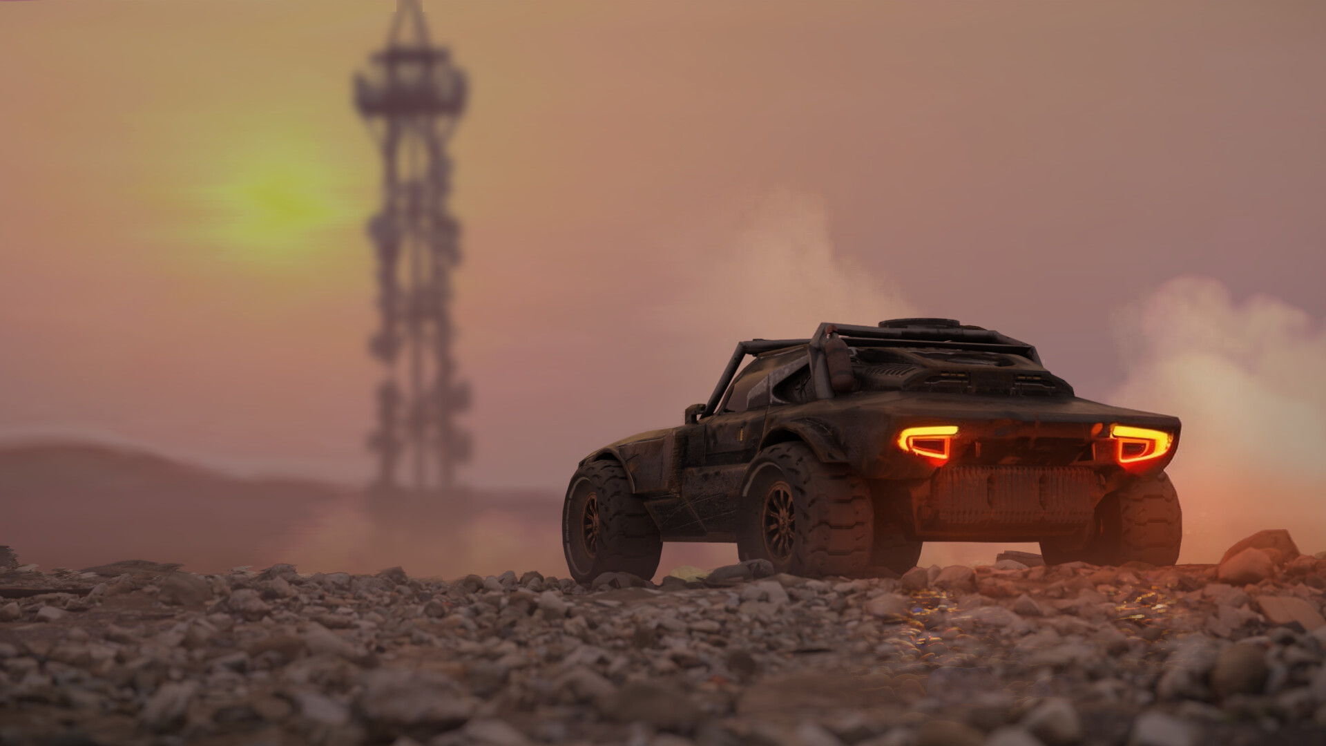 ArtStation - Post apocalyptic Electric muscle car for RTS.