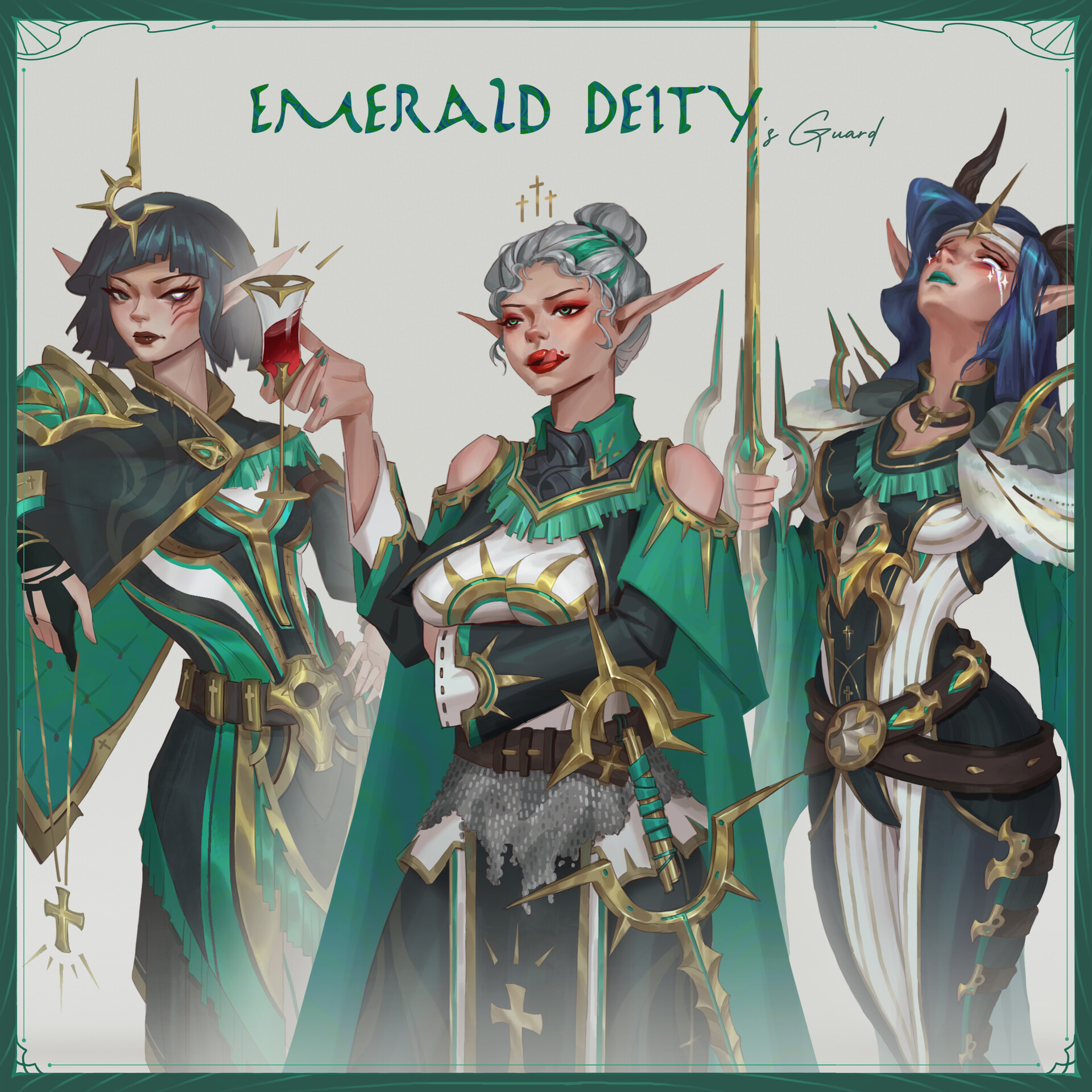 ArtStation - Emerald Deity's guard