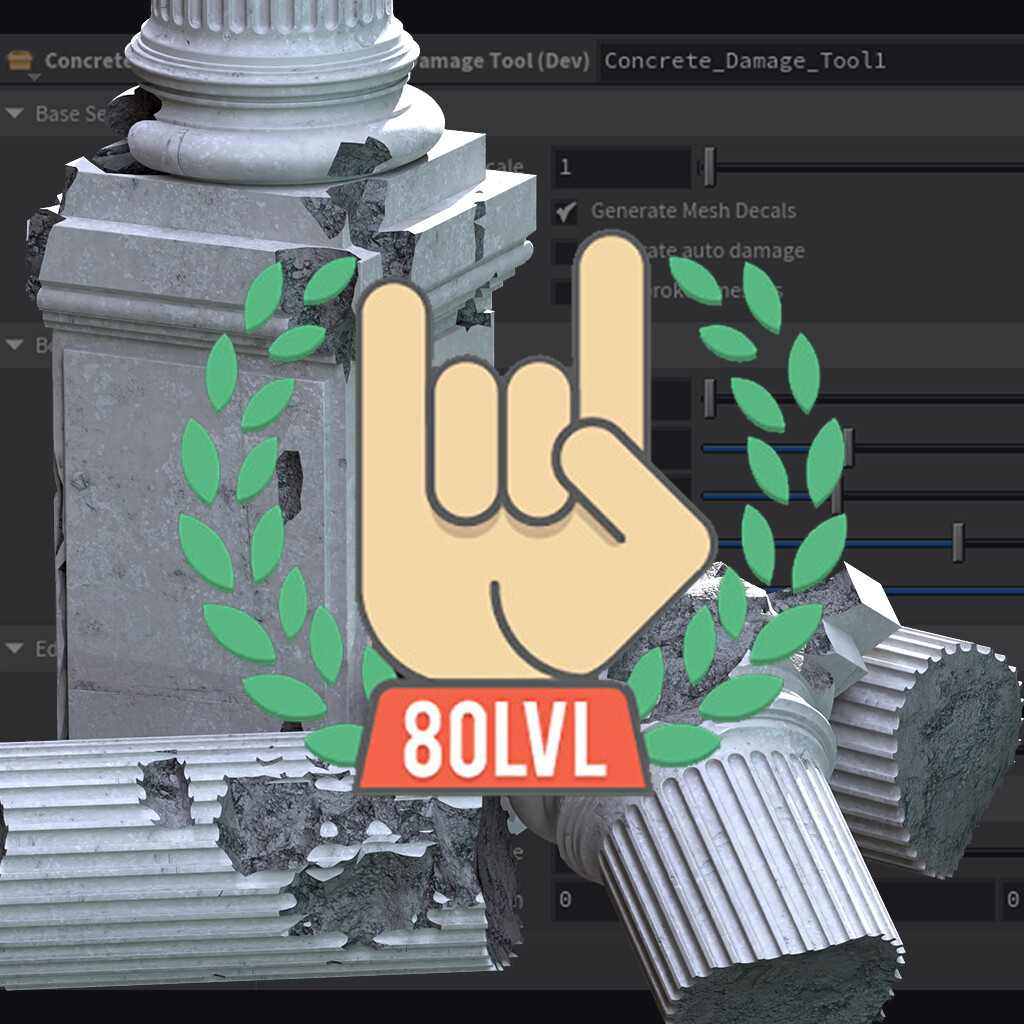 ArtStation - 80 LV | Concrete Damage | Houdini Tool