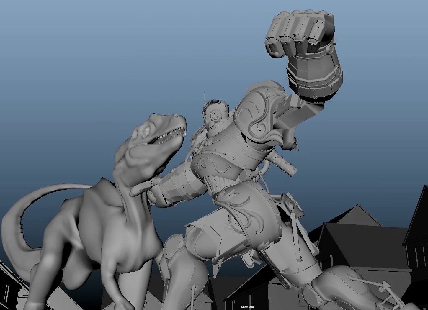 ArtStation - Robot vs Dinosaur - Cinematic Shot