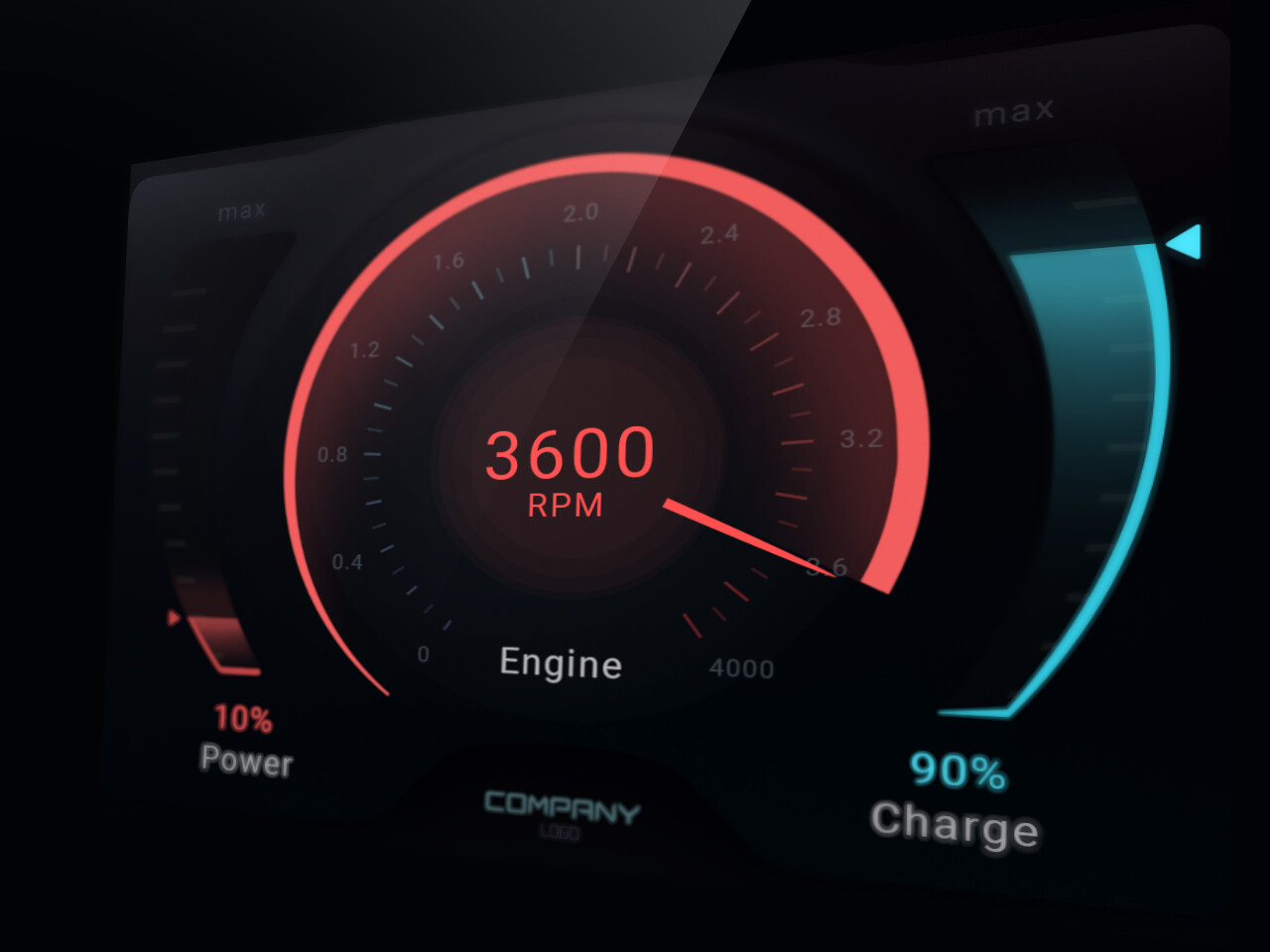ArtStation - Electric Boat Engine GUI Interface Speed meter design