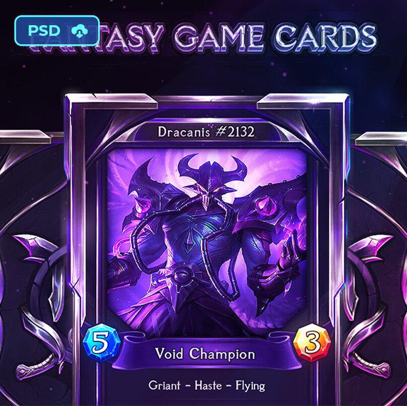 ArtStation - Fantasy Gaming Cards Template - Dracanis. 🐉