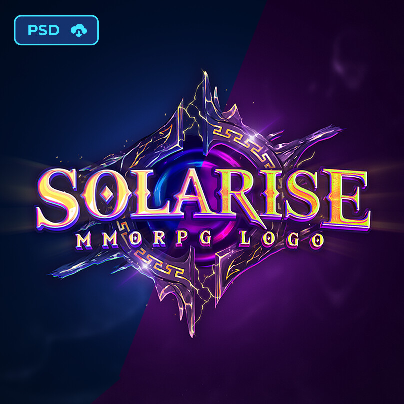 ArtStation - Solarise - Stylized Gaming Logo PSD Template 🌟