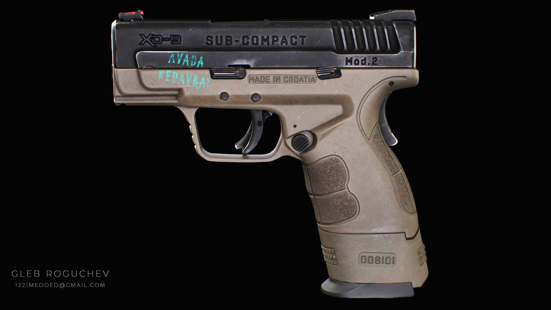 ArtStation - Springfield XD Mod2 Avada Kedavra