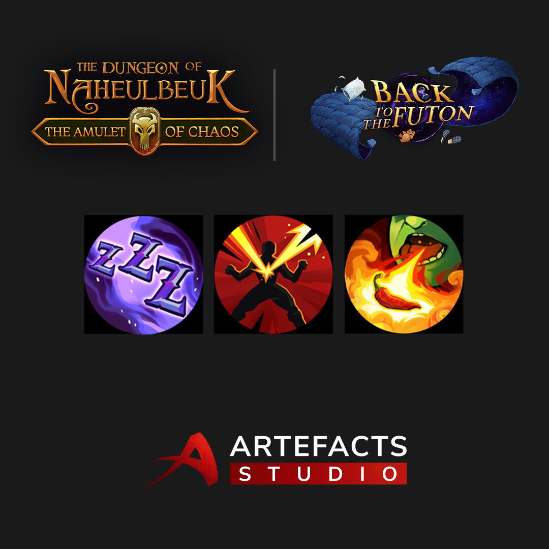 ArtStation - Skill Icons The Dungeon of Naheulbeuk: The Amulet of Chaos ...