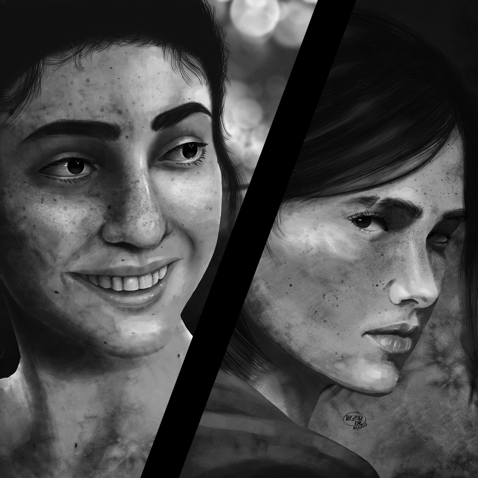 ArtStation - Dina and Ellie - Portrait Value Practice