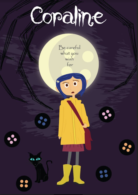 ArtStation - Coraline illustrated poster