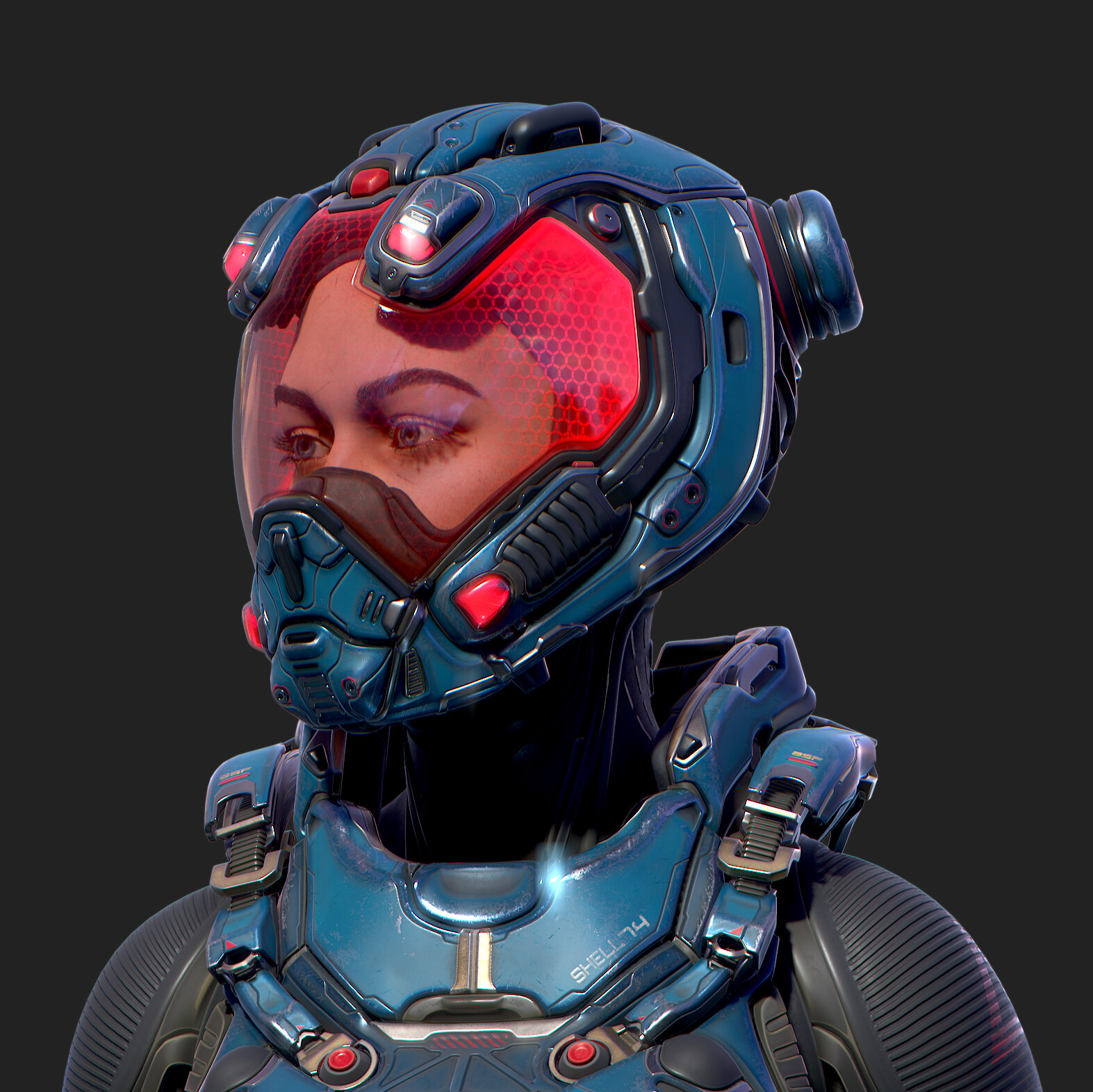 ArtStation - Cyborg Pilot Character / Textures