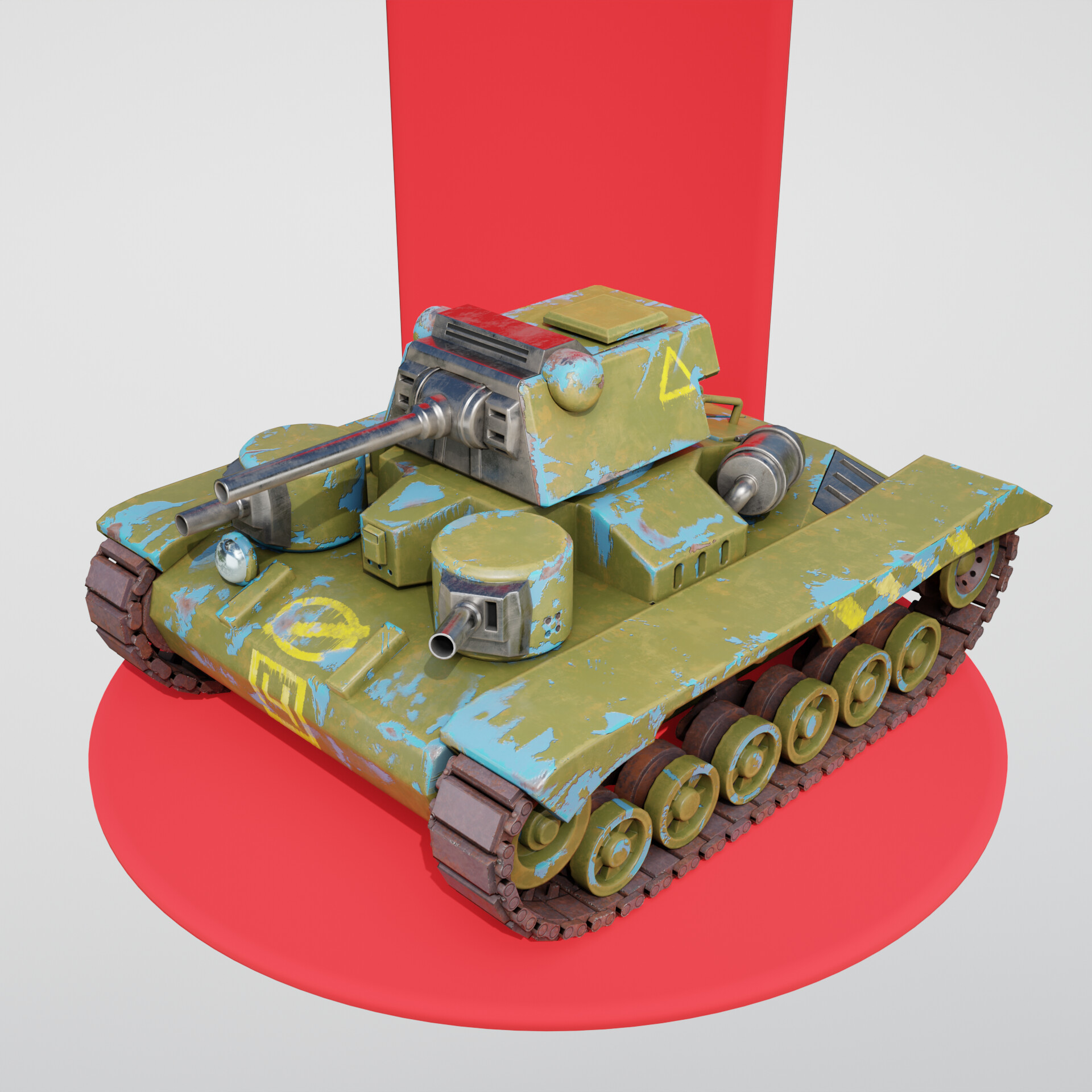 ArtStation - Heavy tank with three turrets