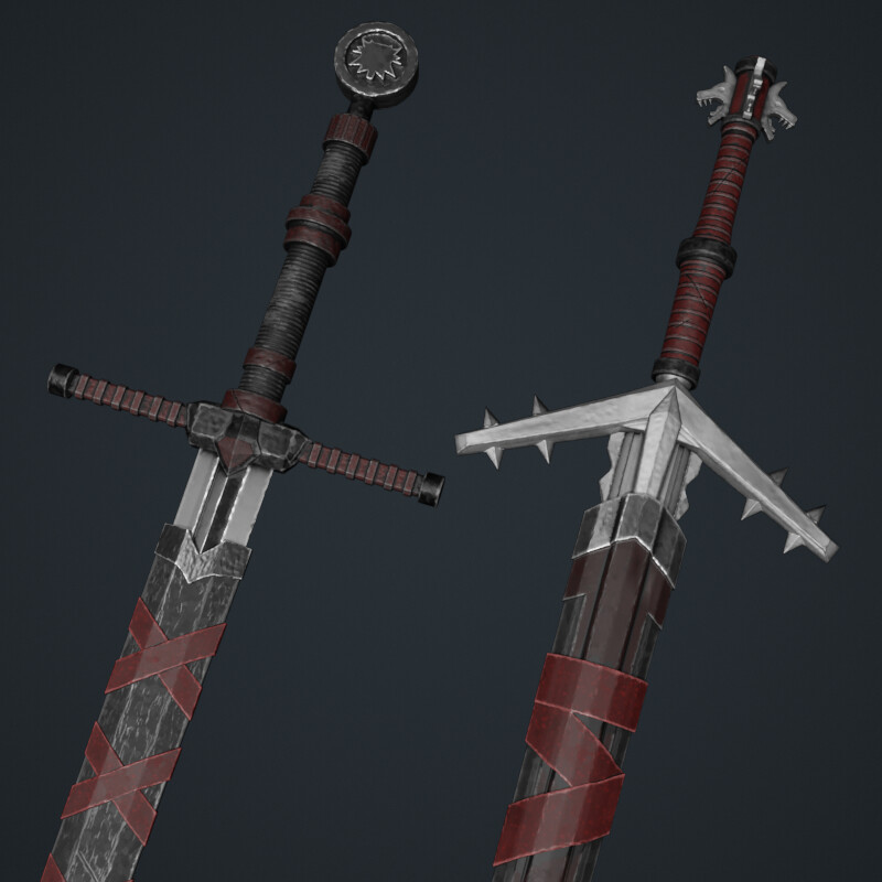ArtStation - Stylized Witcher Swords