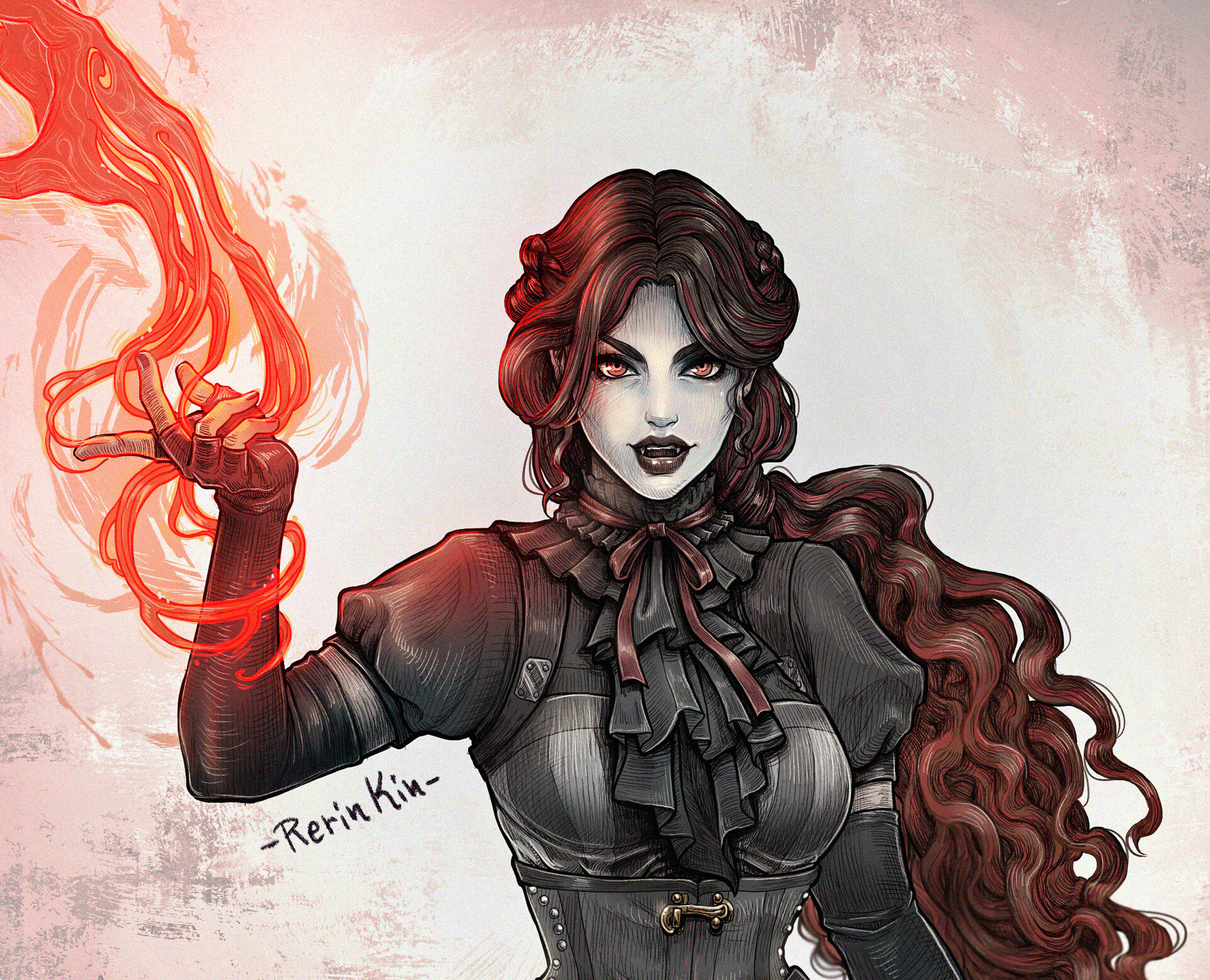 ArtStation - dhampir D&D commission