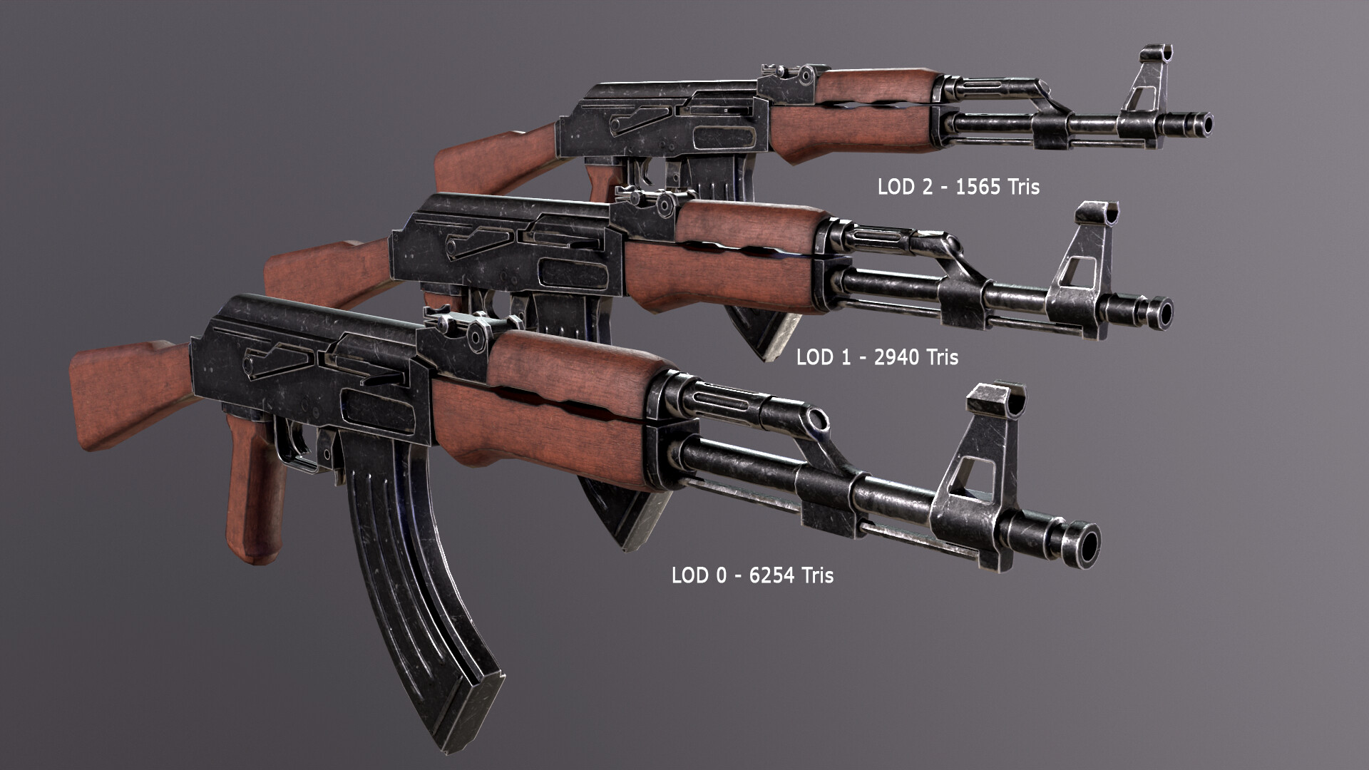 ArtStation - Kalashnikov AK-47 / LOD PBR Models