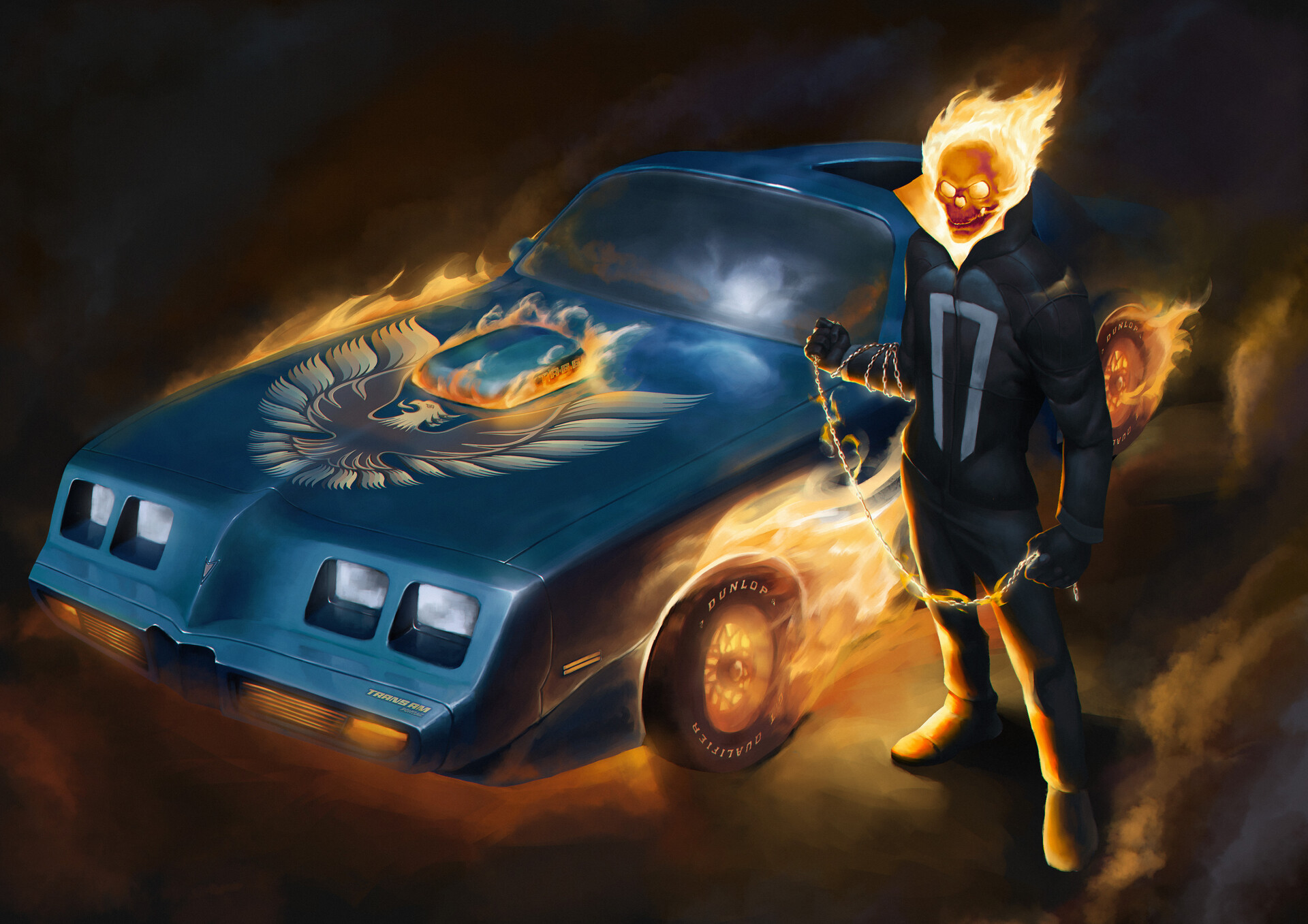 ArtStation - #21 GHOST RIDER THEMED 1979 Pontiac Firebird Trans Am T ...