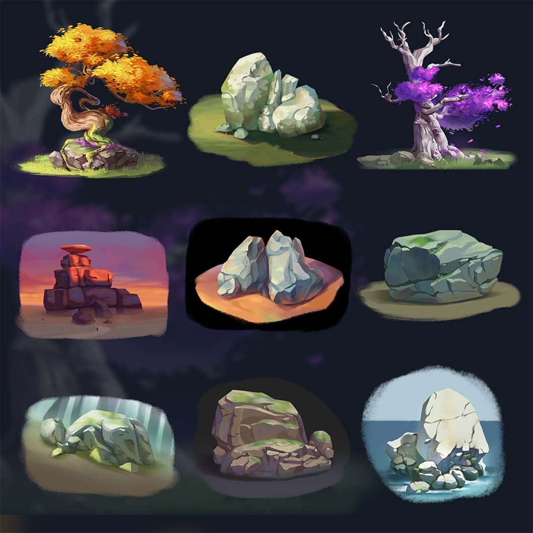ArtStation - BACKGROUND ELEMENTS - Study