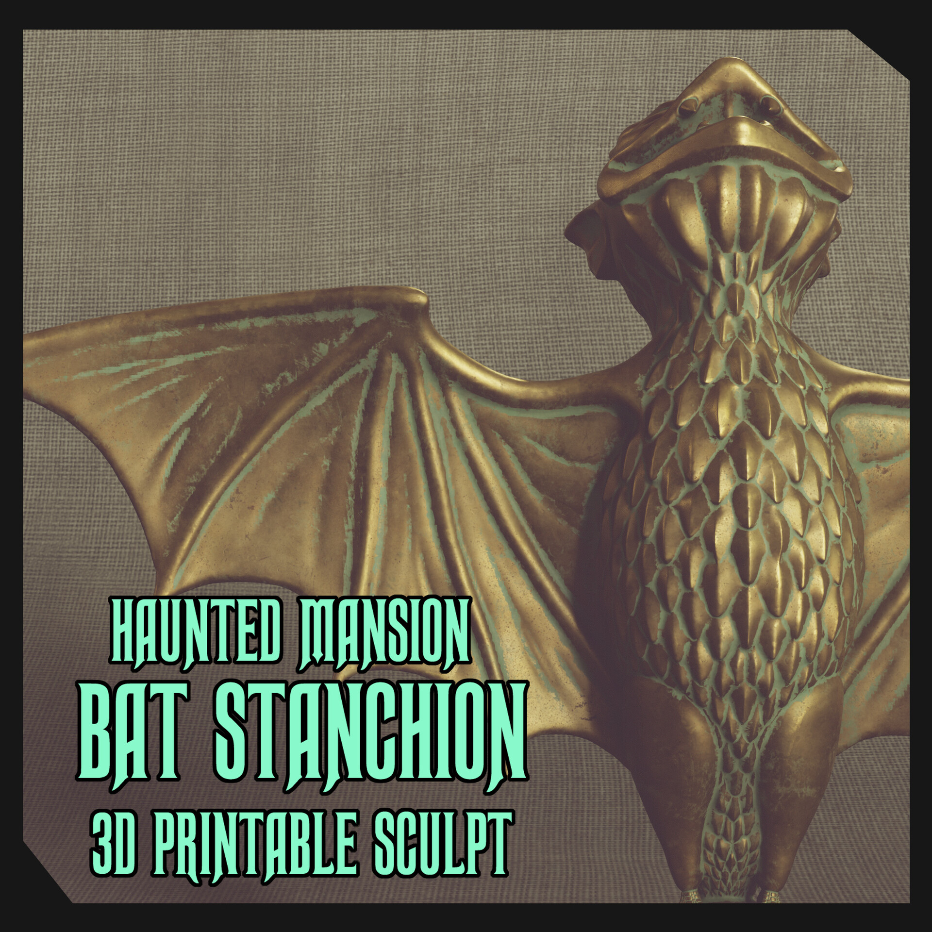 ArtStation - Haunted Mansion Bat Stanchion 3D Printable Sculpt