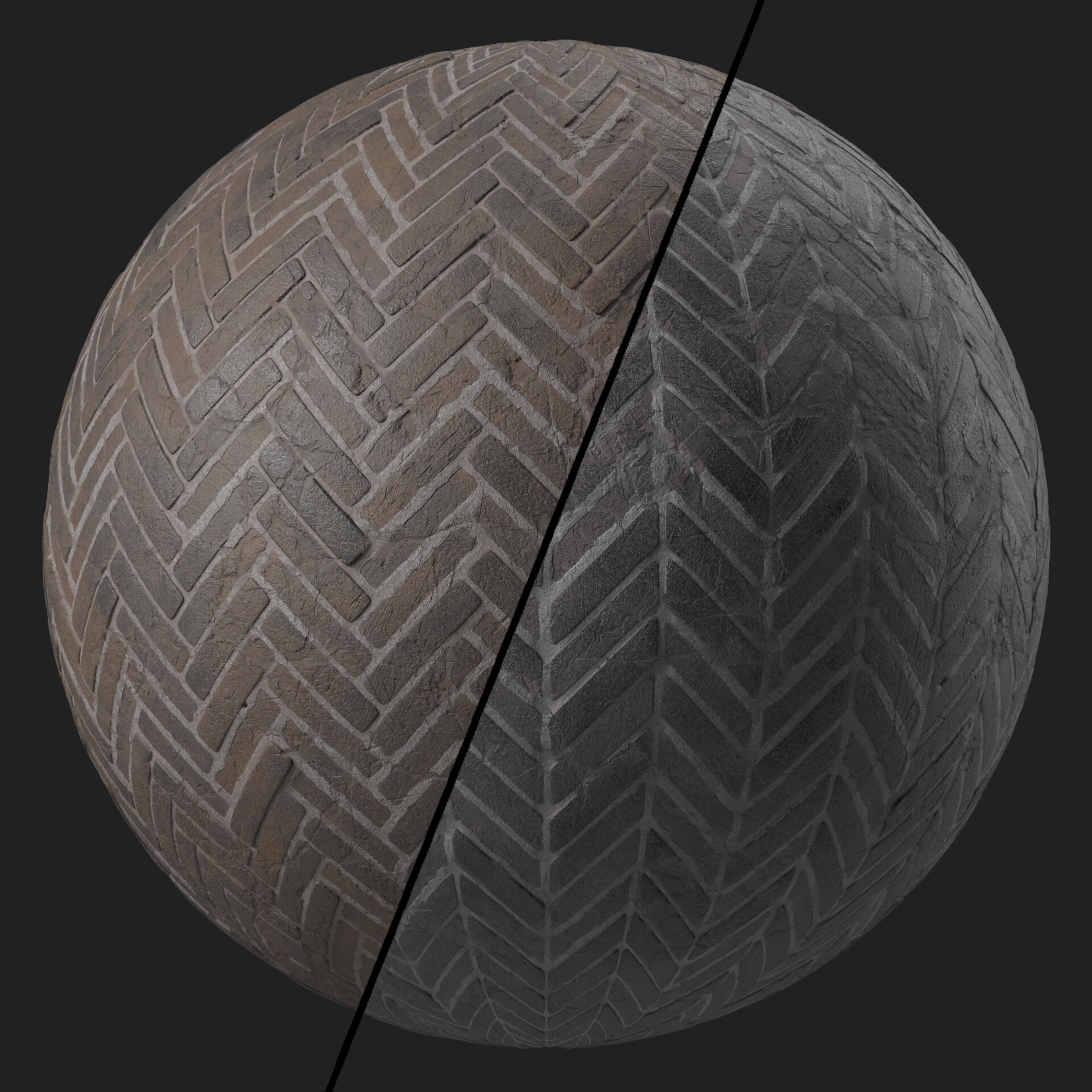 ArtStation - Pavement Materials 46- HerringBone Stone Paving | Sbsar Pbr 4k Seamless