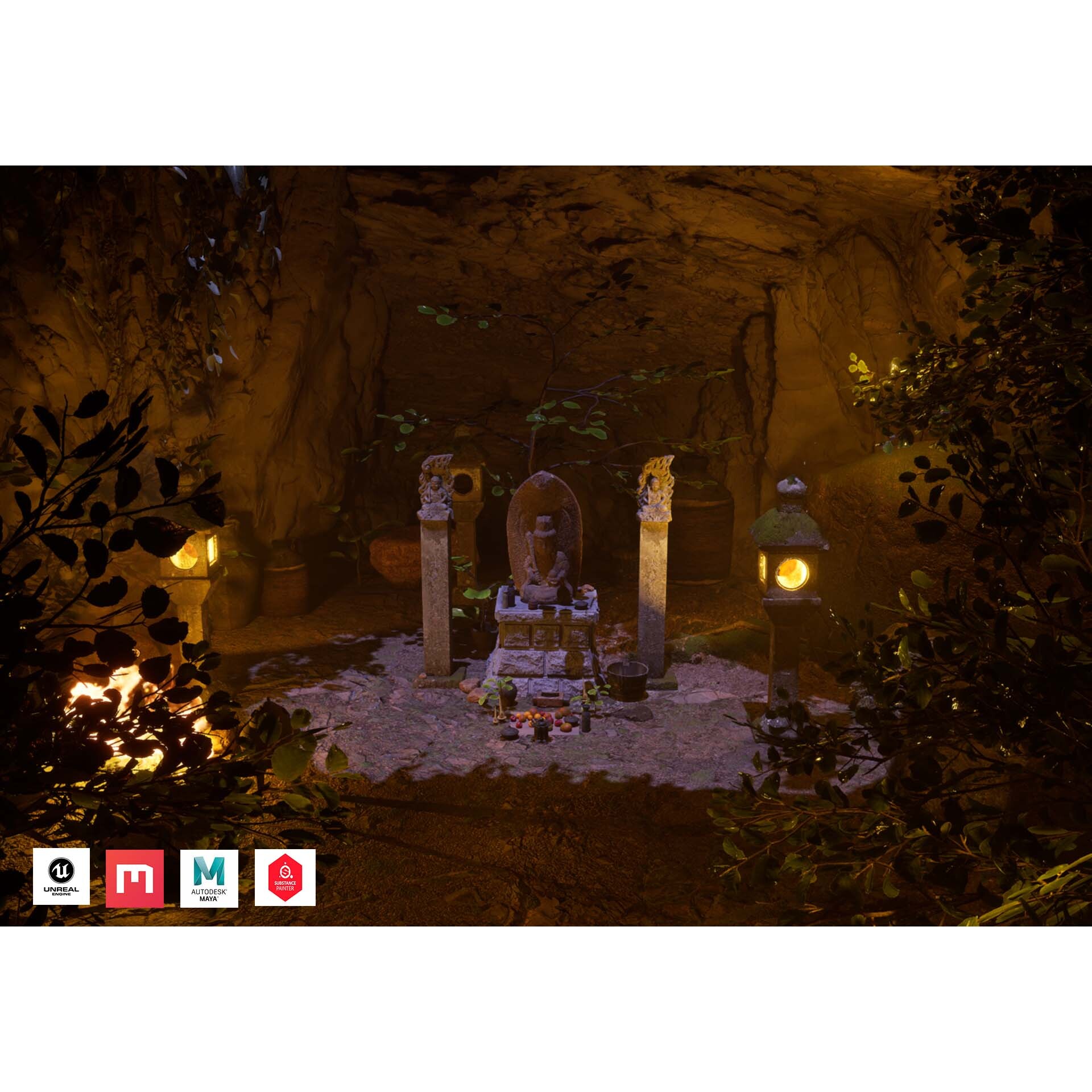 ArtStation - Cave Shrine - Game environment
