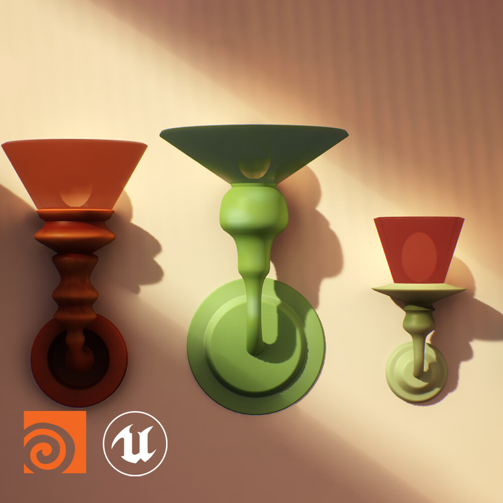 ArtStation - Procedural Stylized Wall Lamp | Houdini & Unreal