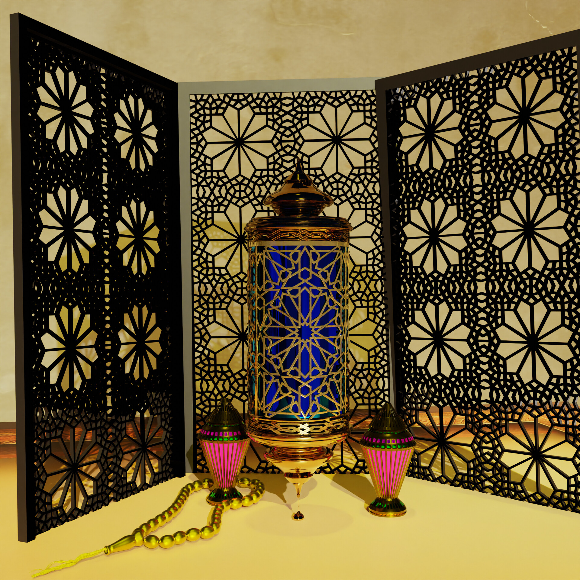 ArtStation - 3D lanterns Design in Blender and texturing in Substance painter