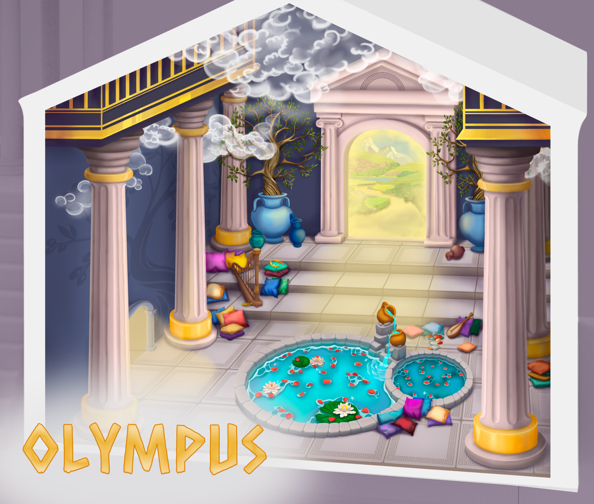ArtStation - Palace of Zeus in Olympus - Interior