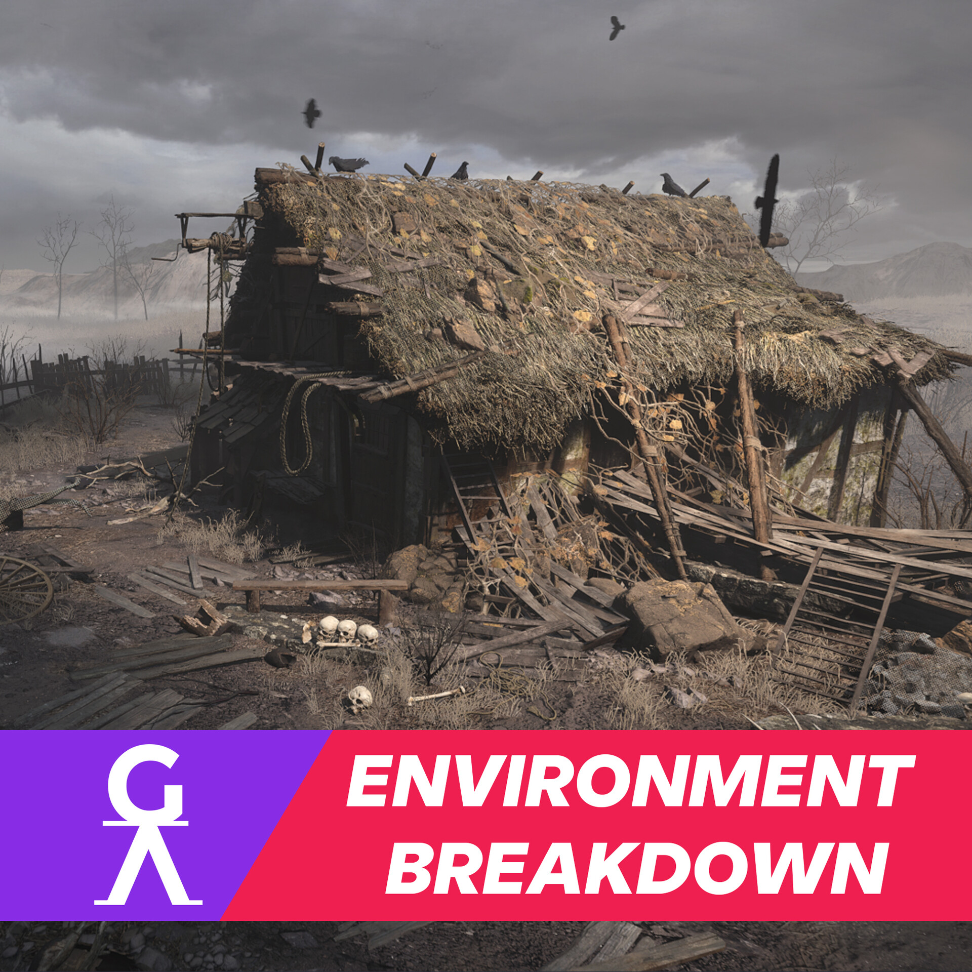 ArtStation - Decaying Thatched House - Environment Breakdown - Ghost