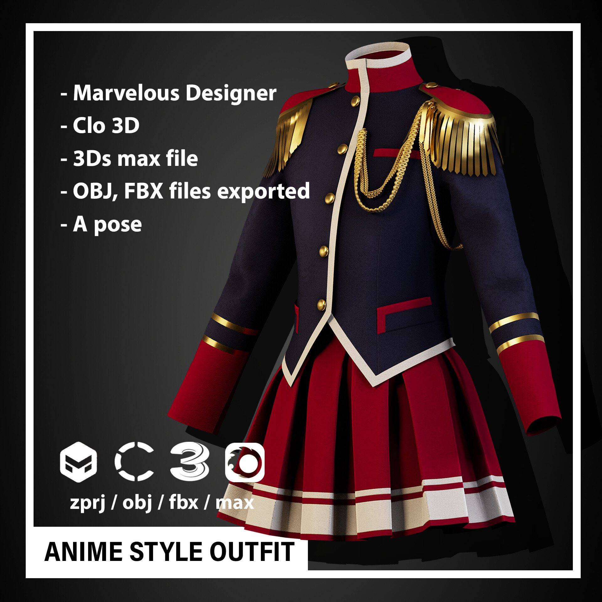 ArtStation - ANIME STYLE OUTFIT